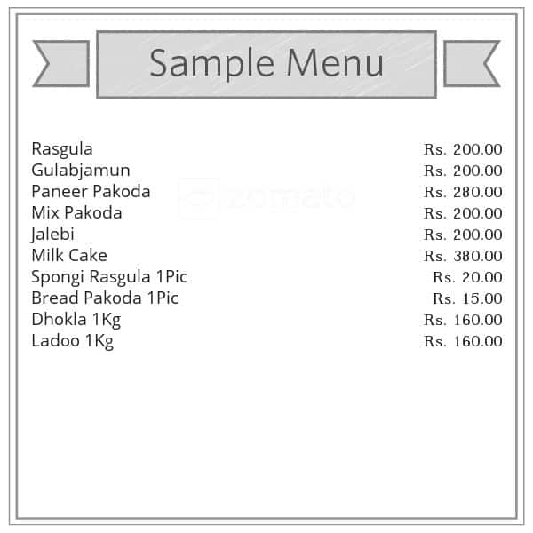 Menu at Amar Sweets, Chandigarh