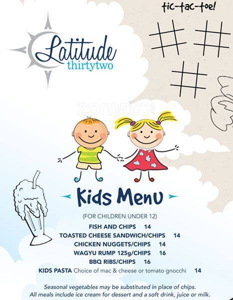 Menu at Latitude 32 steakhouse, Rockingham