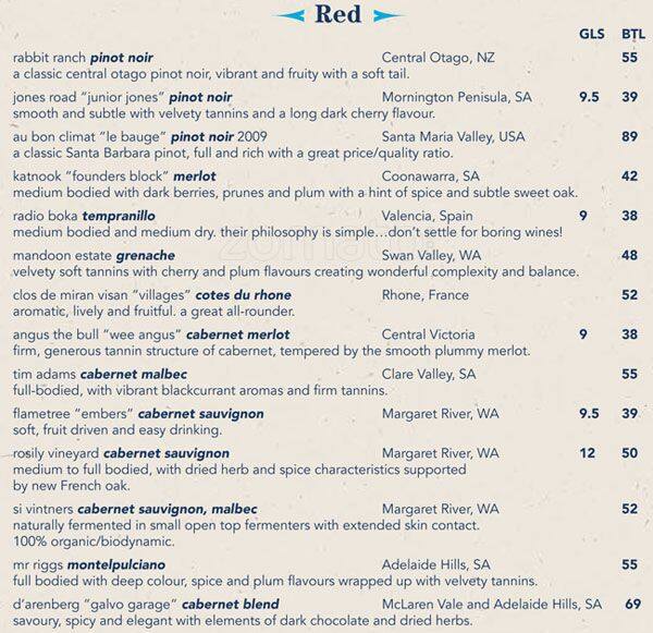 Menu at Latitude 32 steakhouse, Rockingham