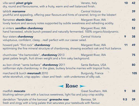 Menu at Latitude 32 steakhouse, Rockingham