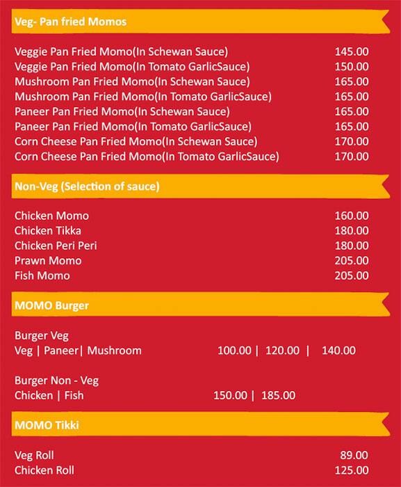 Menu at The Momo Palace, Chennai