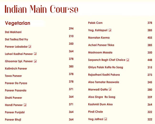 Menu at Sarpanch Bagh - A Modern Village Restaurant, Noida