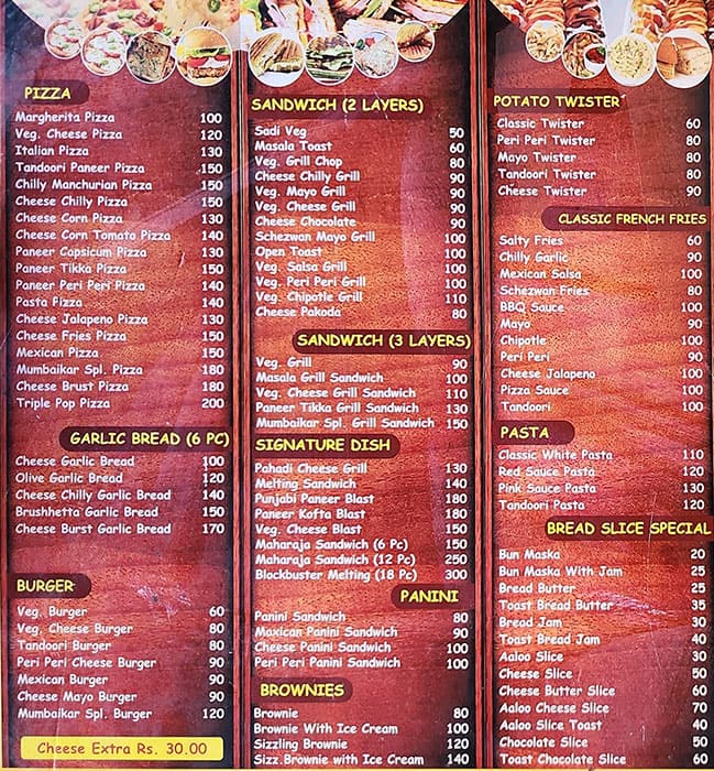 Menu of Mumbai Food Cafe, Bhayandar, Mumbai
