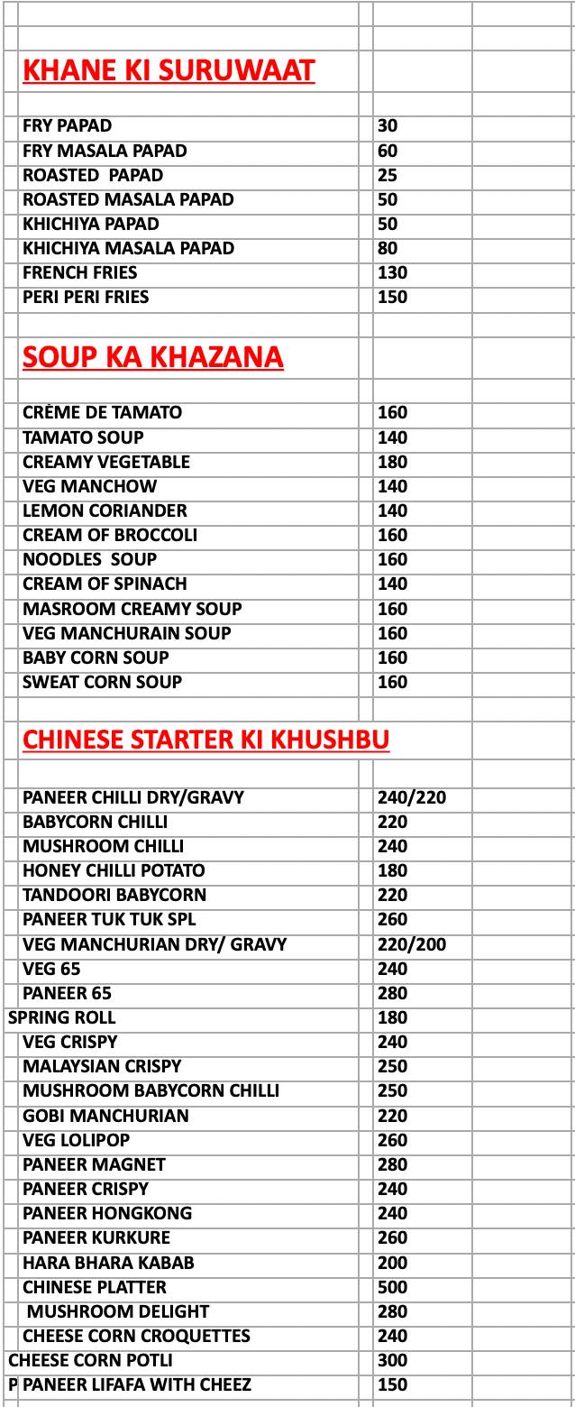 Menu of Krishna Tuk Tuk Food, Mira Road, Mumbai