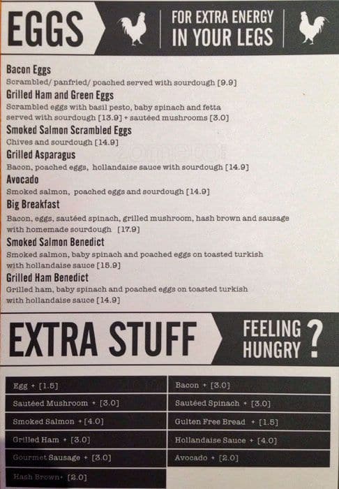 Menu at Feed Jetty Road cafe, Glenelg