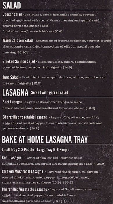 Menu at Feed Jetty Road cafe, Glenelg