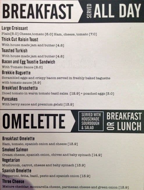 Menu at Feed Jetty Road cafe, Glenelg