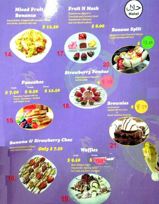 Menu at Dessert Palace desserts, Coolaroo