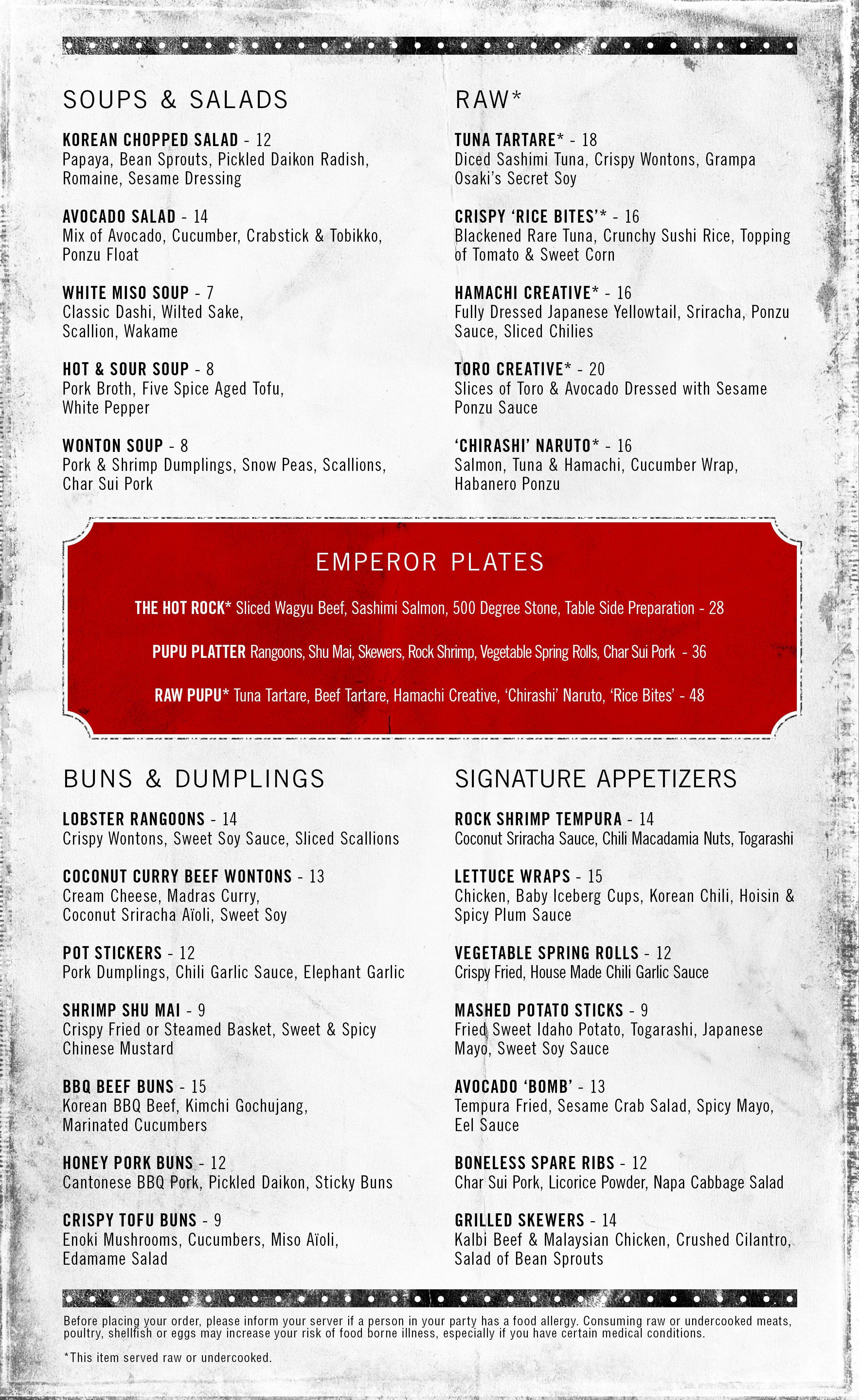 Menu at Red Lantern Foxwoods restaurant, Ledyard
