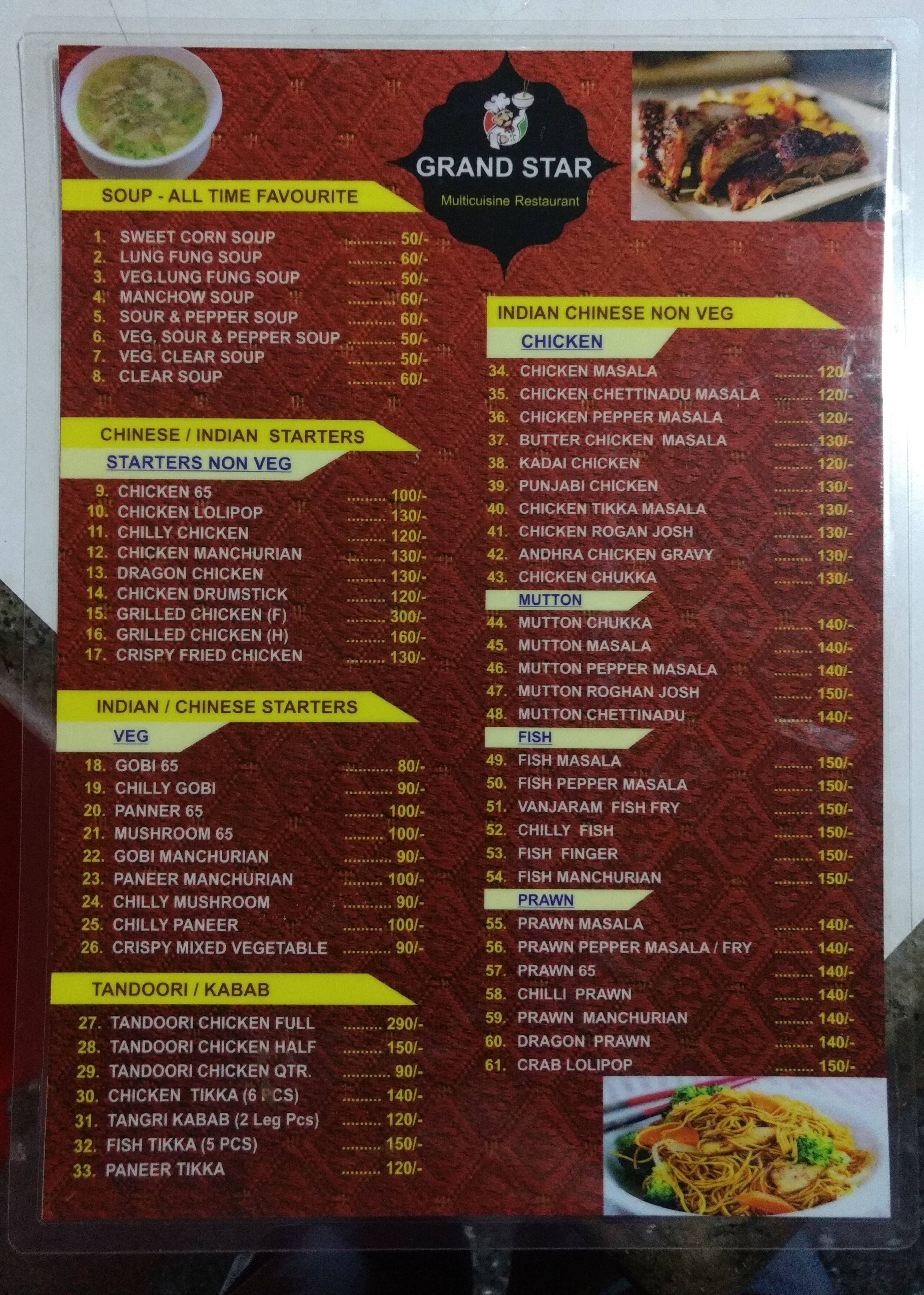 Grand Star Menu, Menu for Grand Star, GST Road, Chennai - Zomato