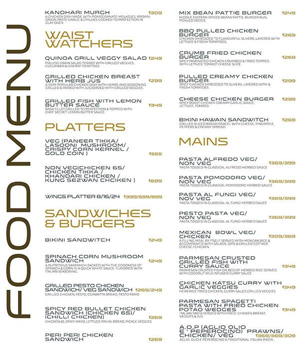 Menu at QUAD Bar & Kitchen, Hyderabad