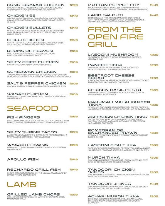 Menu at QUAD Bar & Kitchen, Hyderabad