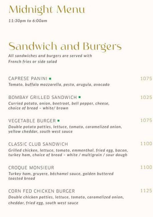Menu at PONDICHÉRY CAFÉ - ALL-DAY DINING, Mumbai, Sofitel Mumbai Bkc