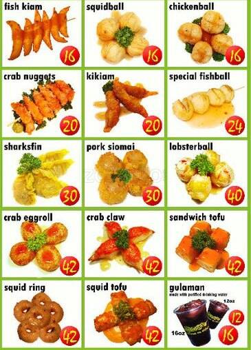 Menu at Sam's Everything On Sticks restaurant, Makati, Food Choices