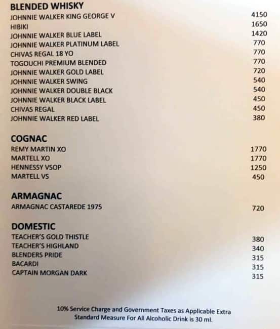 Menu at China Club, Gurugram, Lobby Level