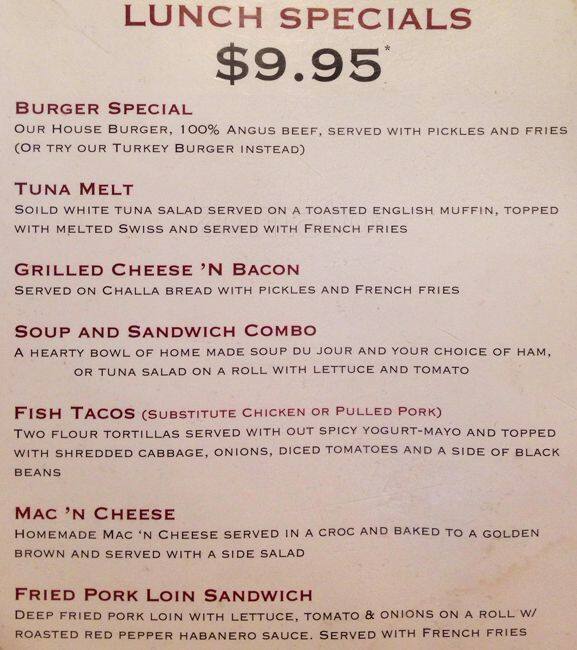 McAleer's Pub & Restaurant Menu - Urbanspoon/Zomato