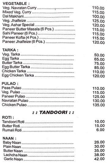 Aahar Restaurant Menu, Menu for Aahar Restaurant, Sector 1, Salt Lake ...
