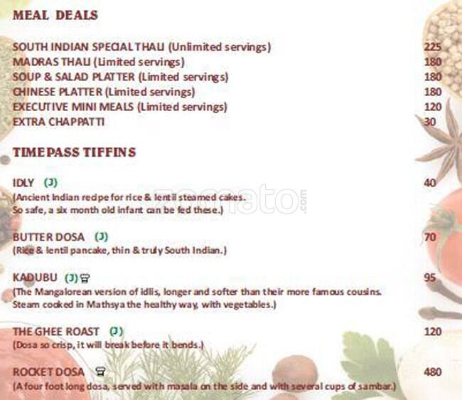 Menu at Mathsya Bangalore, Bengaluru, 48