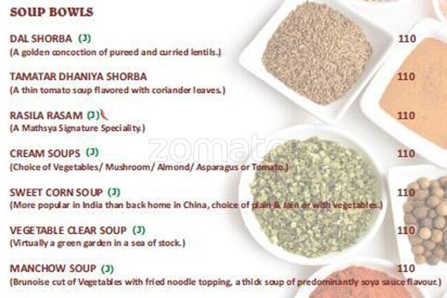 Menu at Mathsya Bangalore, Bengaluru, 48