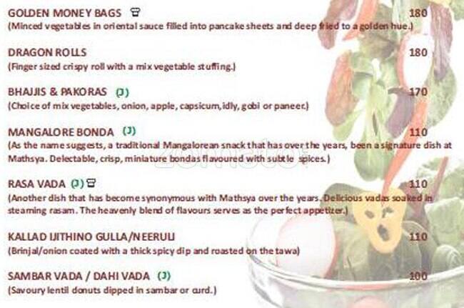 Menu at Mathsya Bangalore, Bengaluru, 48