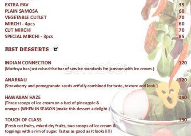 Menu at Mathsya Bangalore, Bengaluru, 48