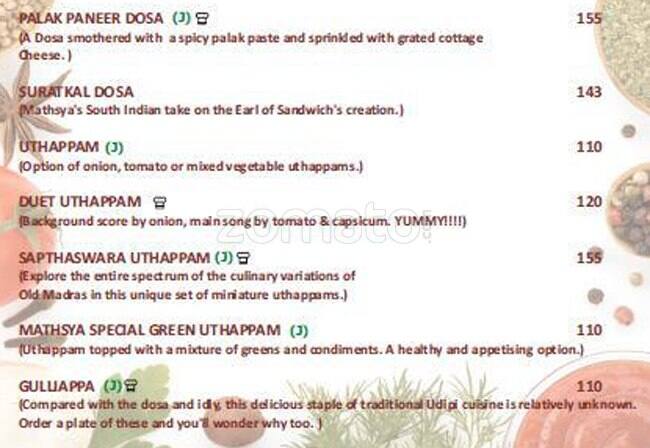 Menu at Mathsya Bangalore, Bengaluru, 48