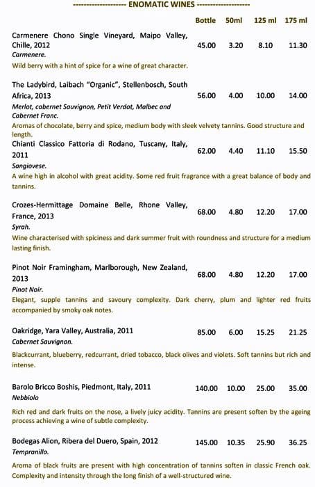 Menu at Golden Arrow - Hotel Pullman London St Pancras, London