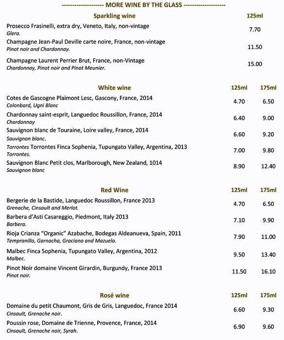 Menu at Golden Arrow - Hotel Pullman London St Pancras, London