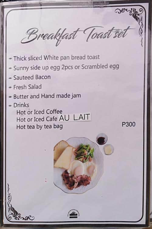 Menu at Patisserie Bebe Rouge desserts, Makati, Sacred Heart St