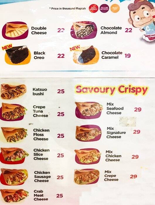 Menu at Crepe Signature, Jakarta, Central Park