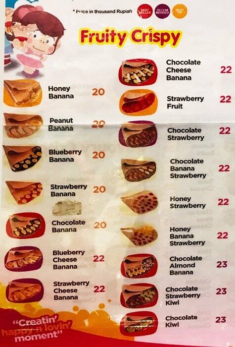 Menu at Crepe Signature, Jakarta, Central Park