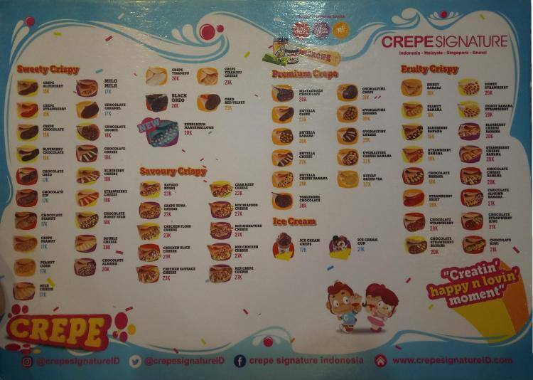 Crepe Signature Menu, Menu untuk Crepe Signature, Serpong, Tangerang ...