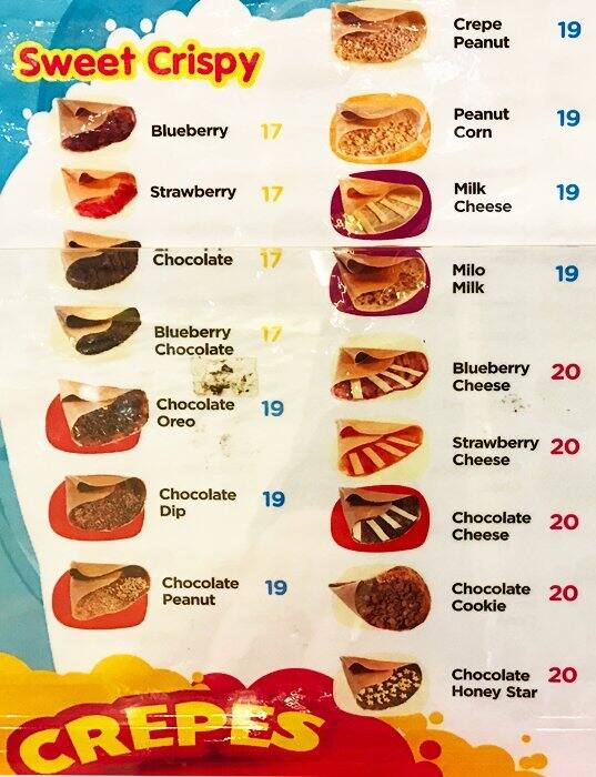 Menu at Crepe Signature, Jakarta, Central Park