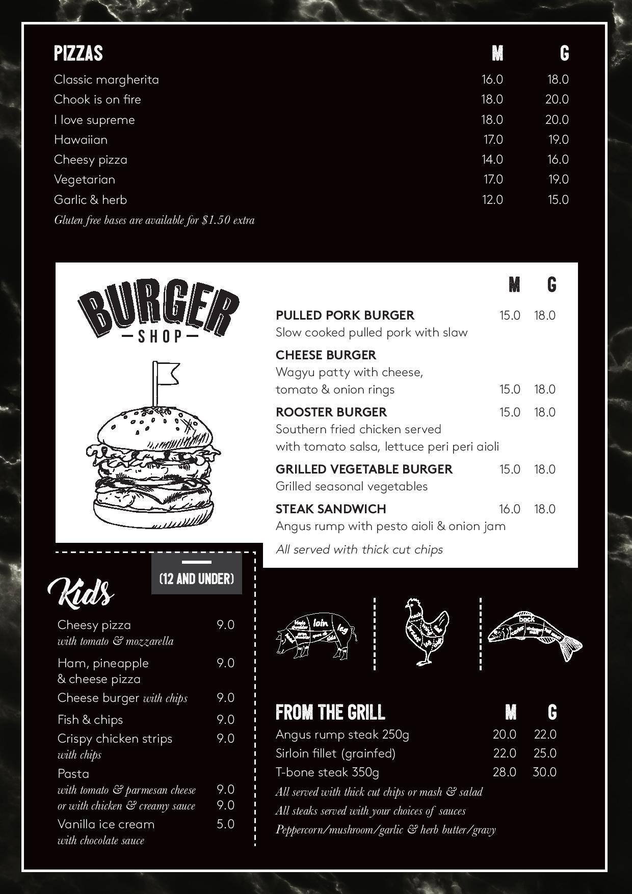 Menu at Waverley Bowling Club Bistro, Waverley