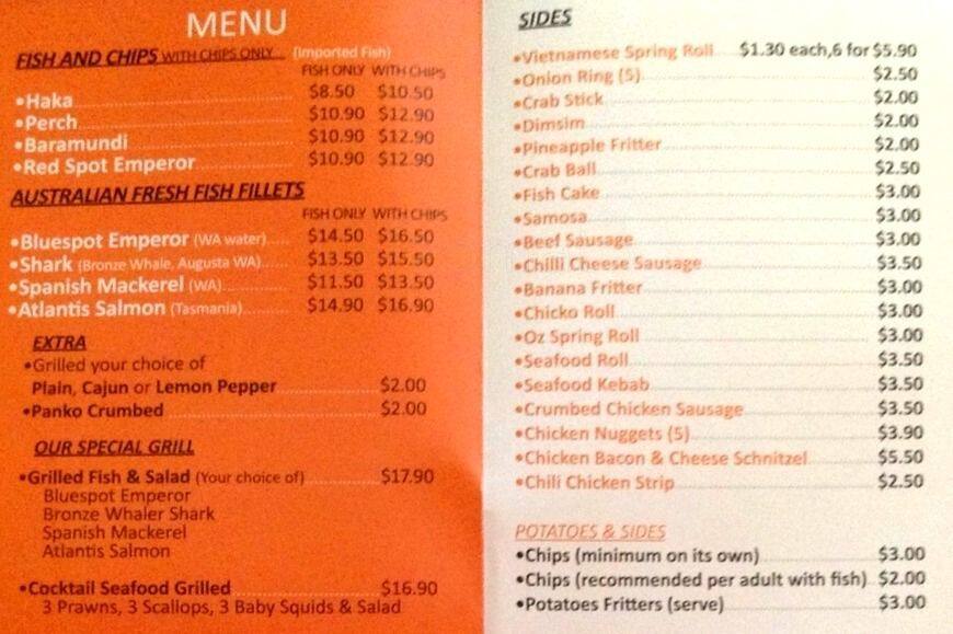 All Seasons Seafood & Grill menu - Urbanspoon/Zomato