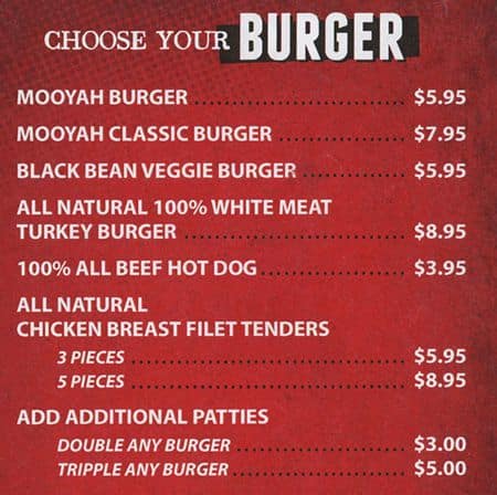 Mooyah Burgers, Fries & Shakes Menu - Urbanspoon/Zomato