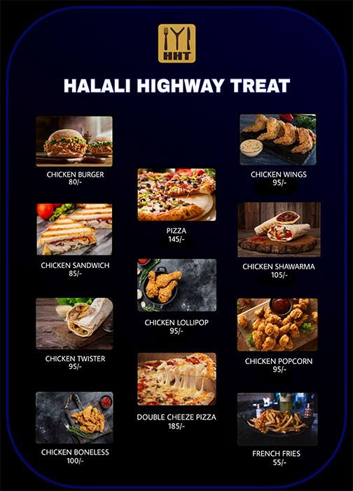 Menu at Halali Highway Treat, Bhopal, shop no