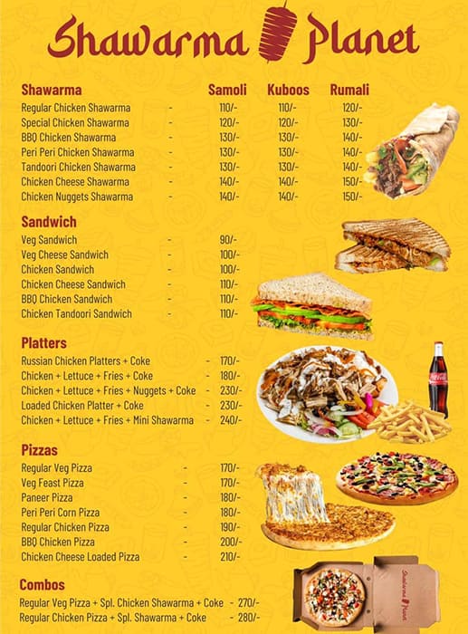 Menu of Shawarma Planet, L B Nagar, Hyderabad