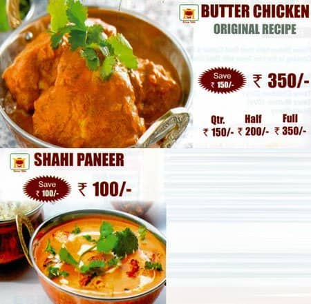 Menu at Handi, New Delhi, 31/2