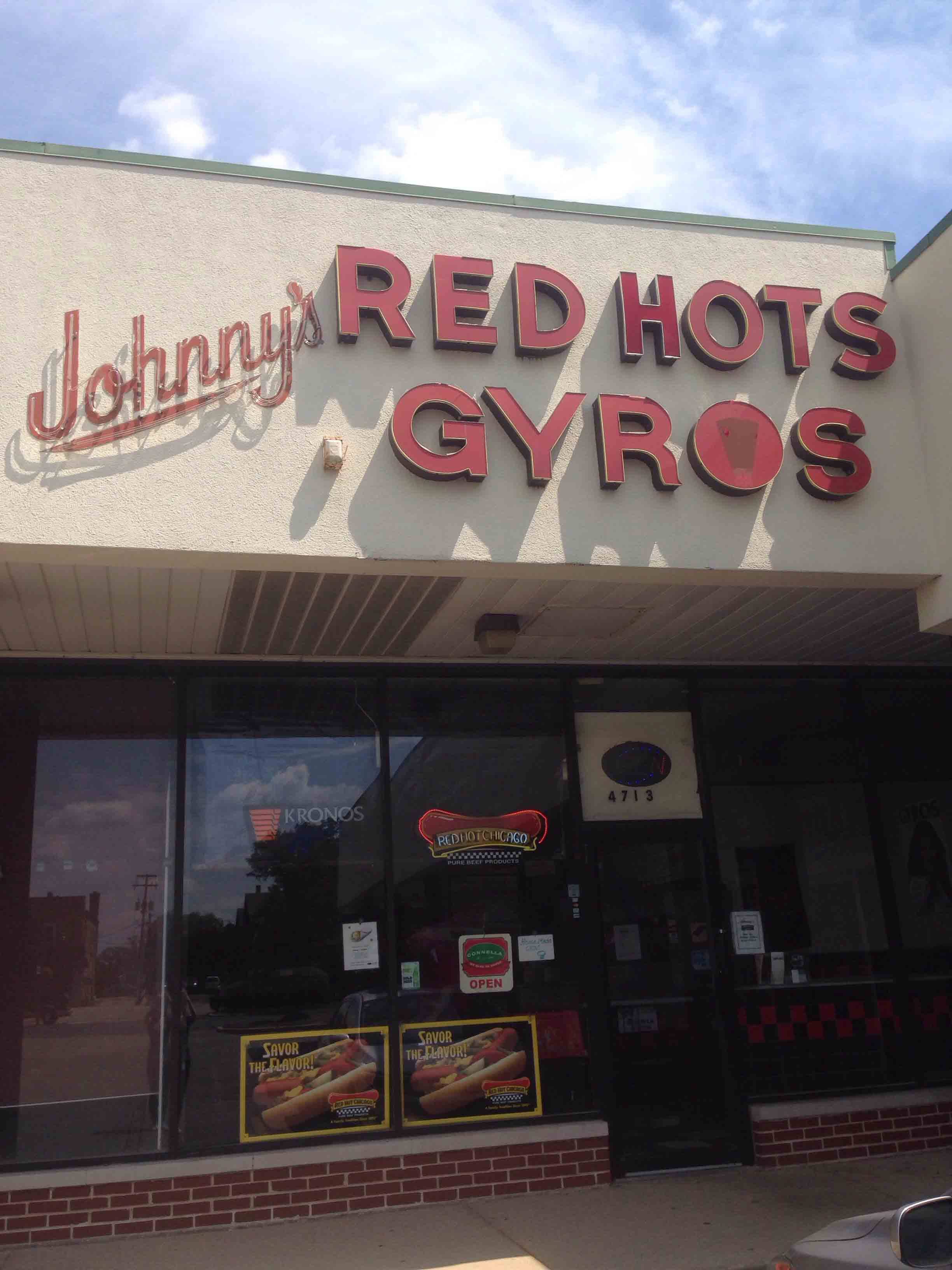 Menu of Johnny's Red Hots & Gyros, Lisle, Chicago