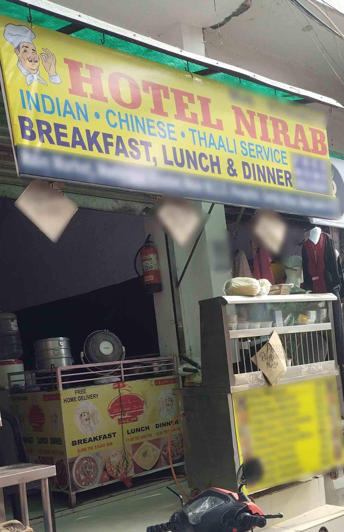 Menu of Hotel Nirab, Sarita Vihar, New Delhi