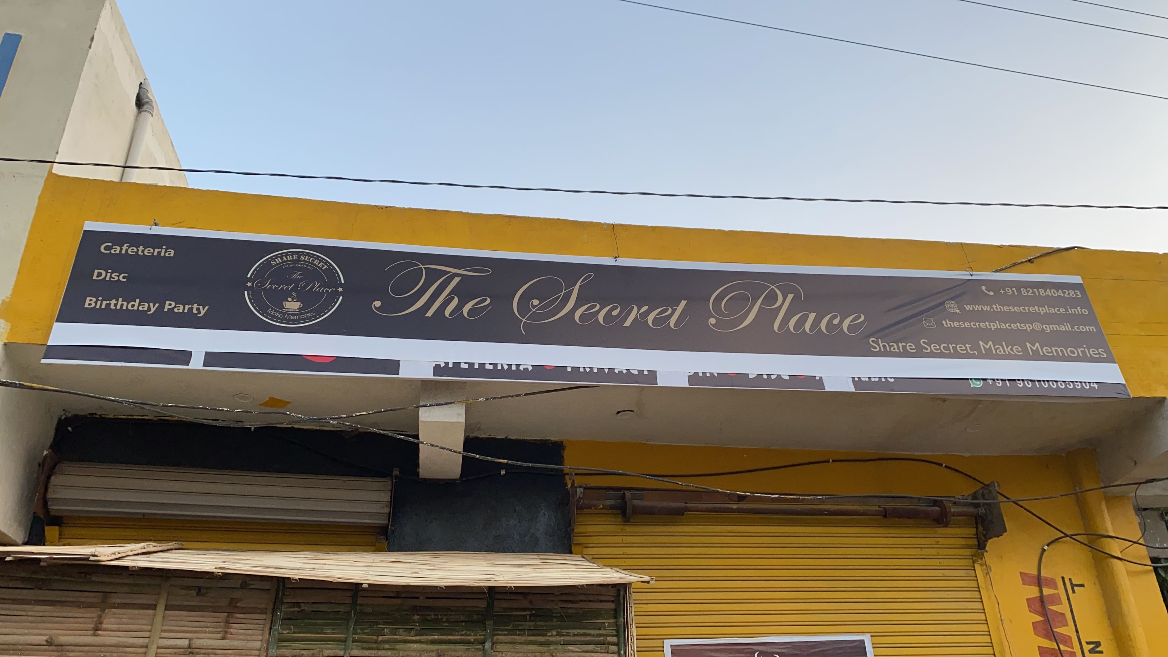 Menu of The Secret Place, City Centre, Udaipur