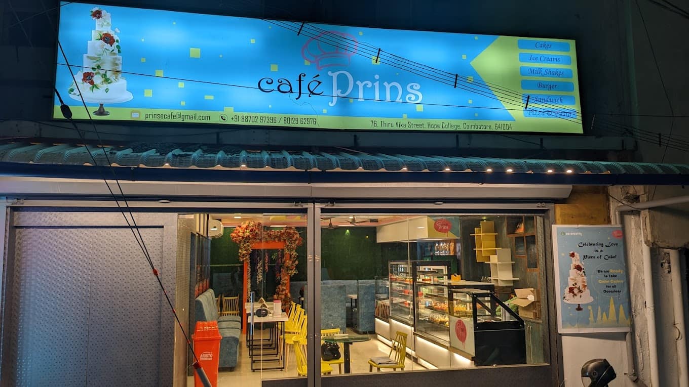 Menu of Cafe Prins, Peelamedu, Coimbatore