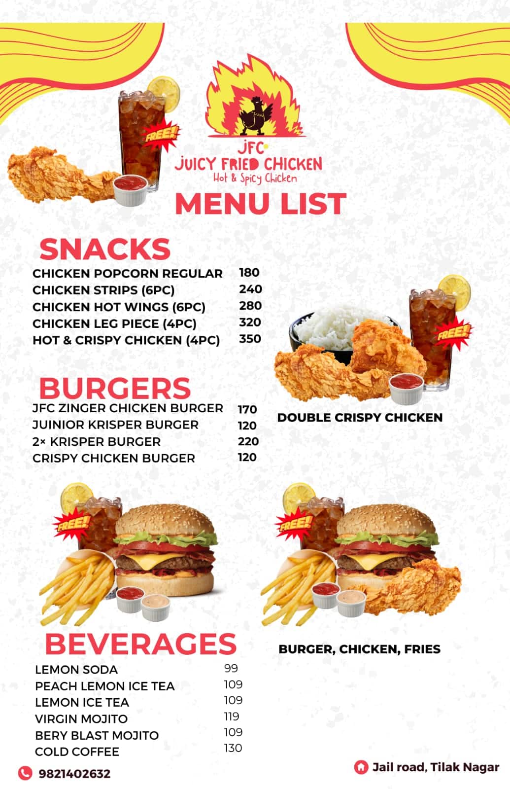 JFC- Juicy Fried Chicken, Jail Road, New Delhi | Zomato