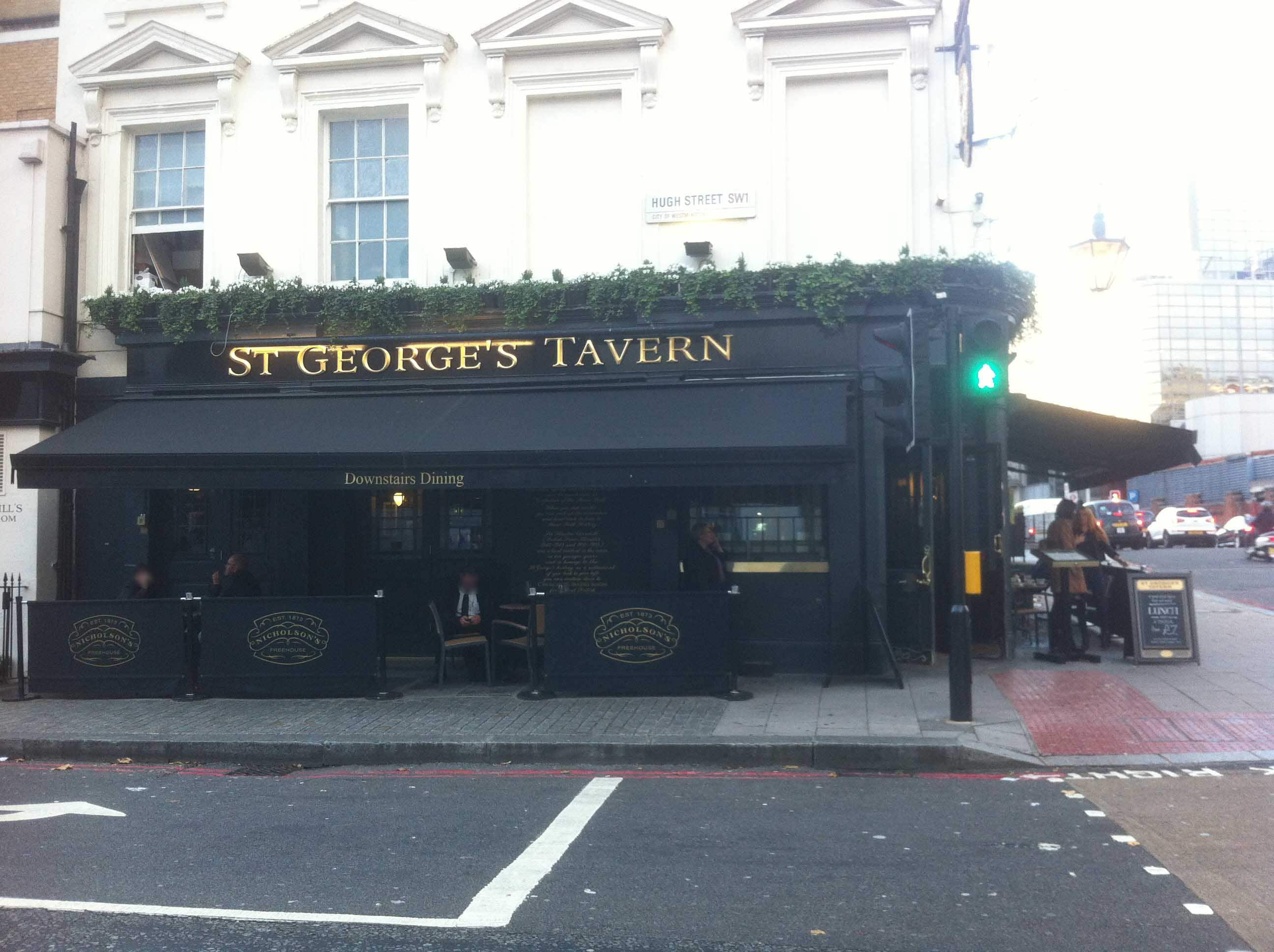 Menu of The St George's Tavern, Victoria, London