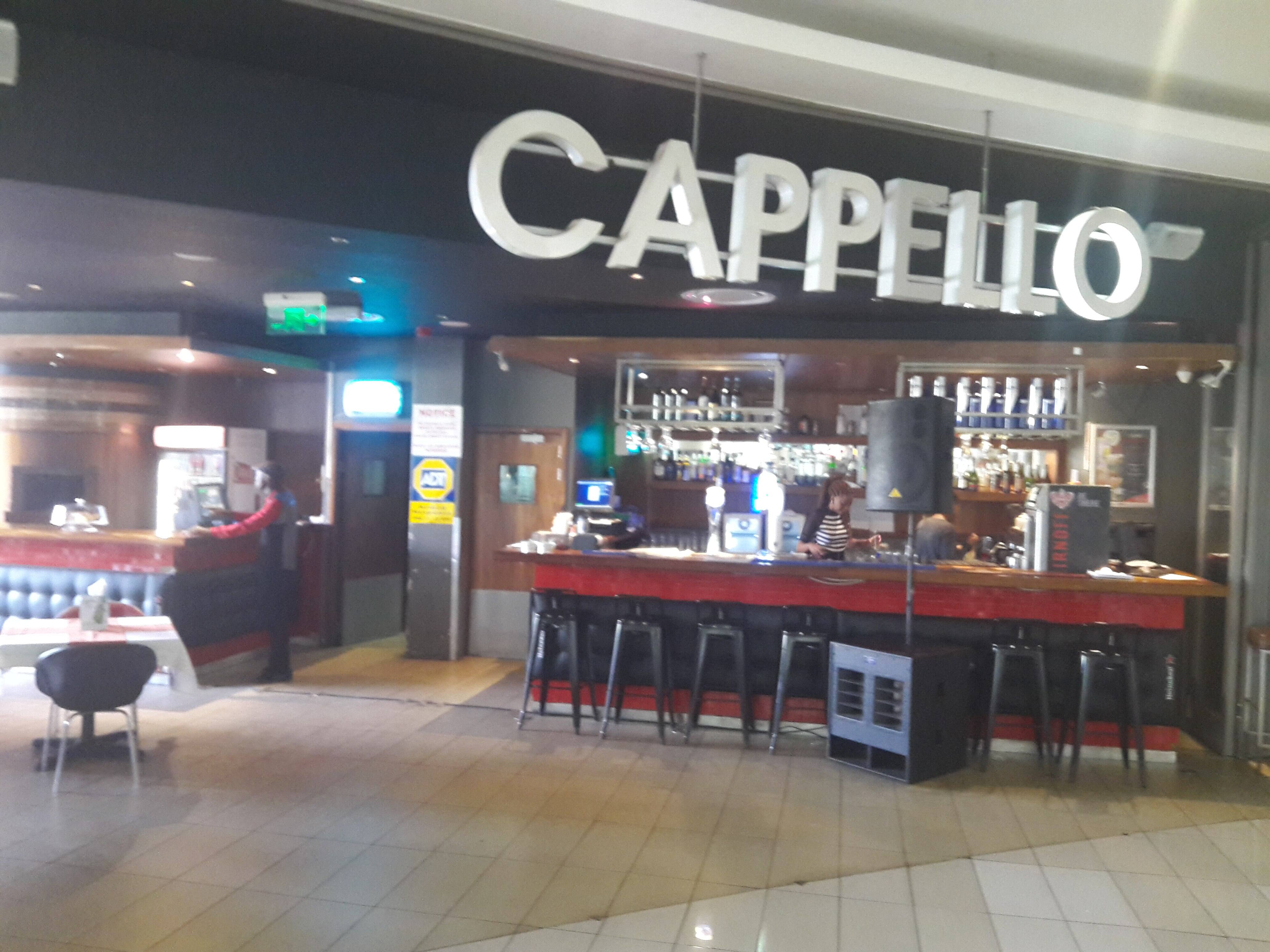 Cappello Menu, Menu for Cappello, Sunnyside, Pretoria