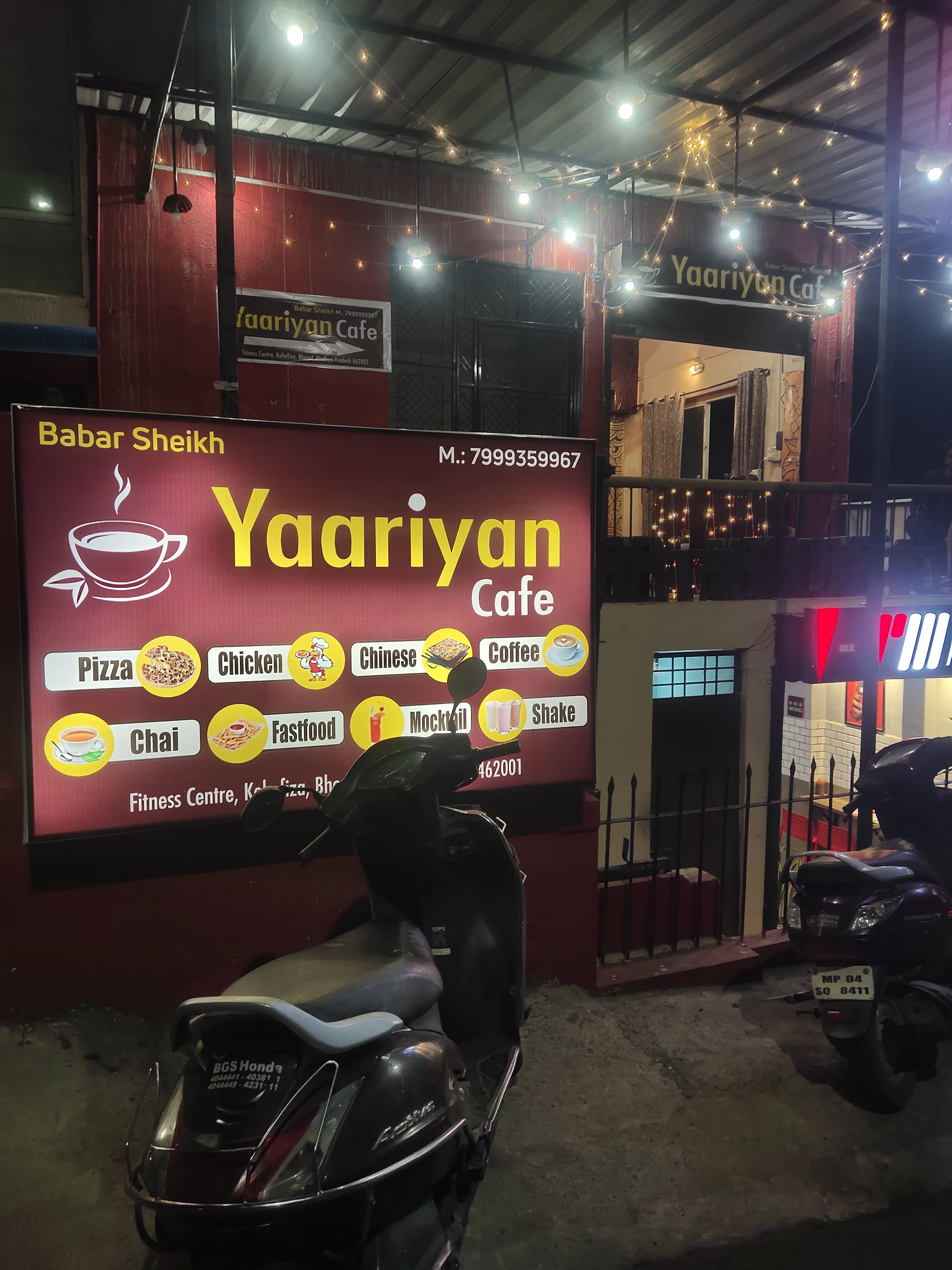 Menu of Yaariyan Cafe, Kohefiza, Bhopal