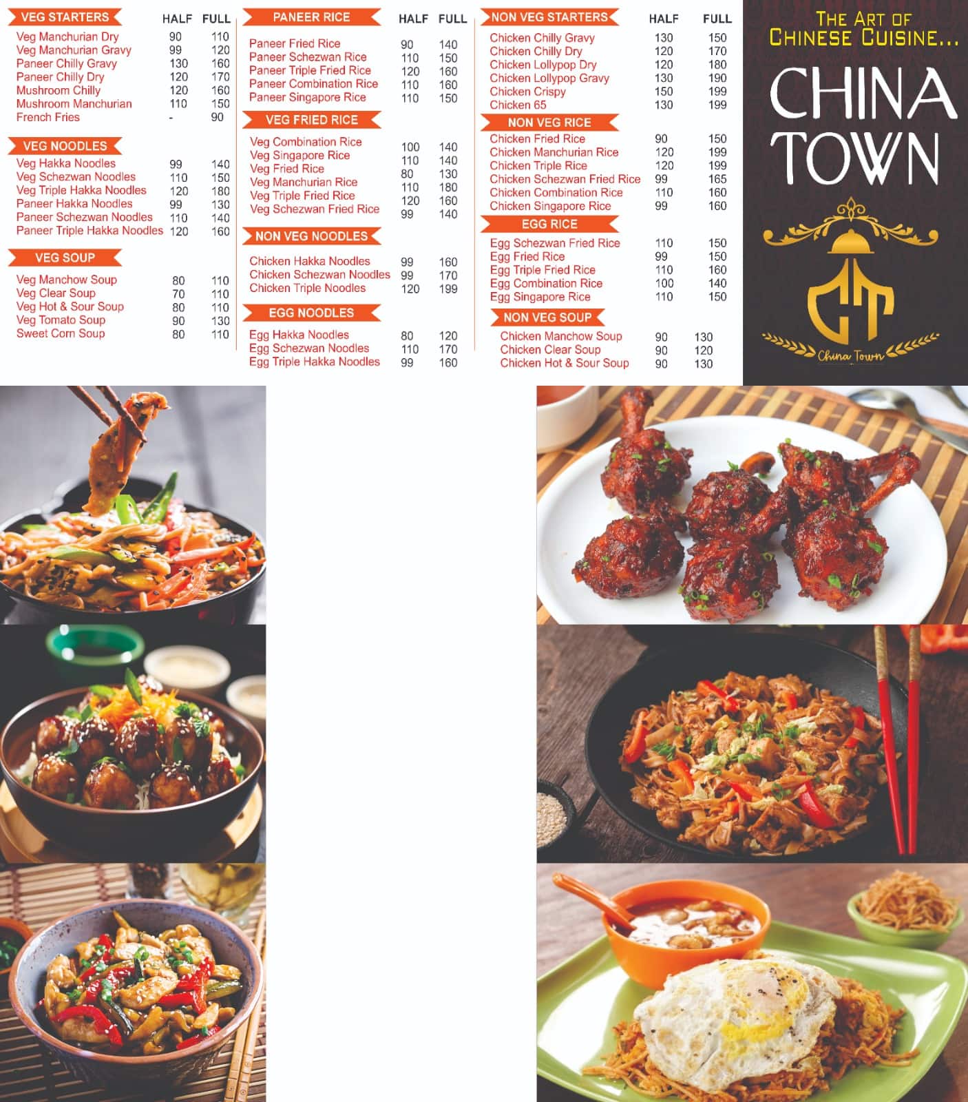 Menu of China Town, Kharghar, Navi Mumbai