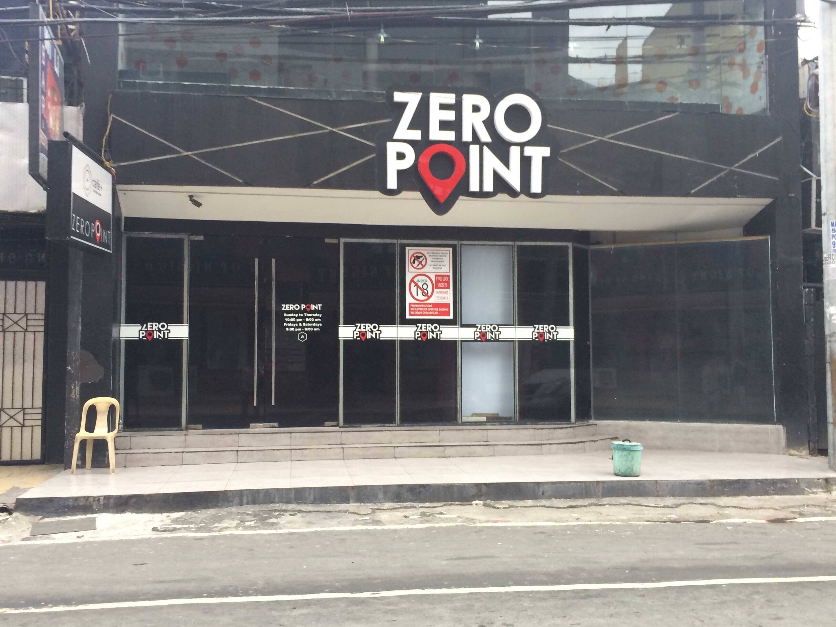 Menu of Zero Point, Malate, Manila