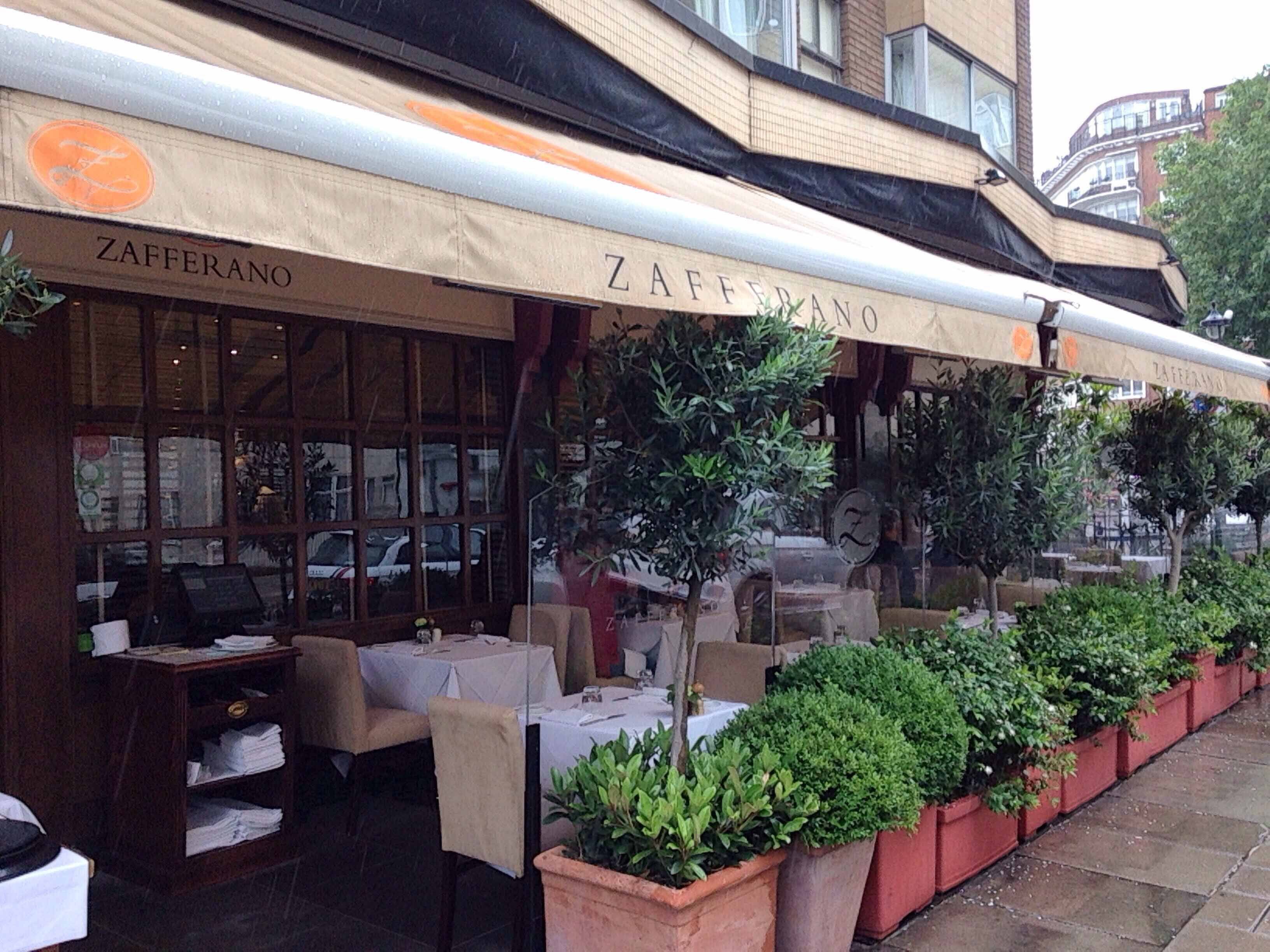 Zafferano Menu, Menu for Zafferano, Knightsbridge, London